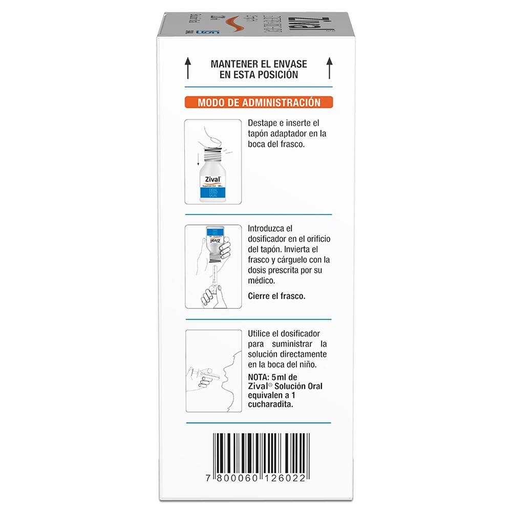 Zival Levocetirizina 2,5 mg/5mL Solución Oral 120 mL | Farmacias Cruz Verde