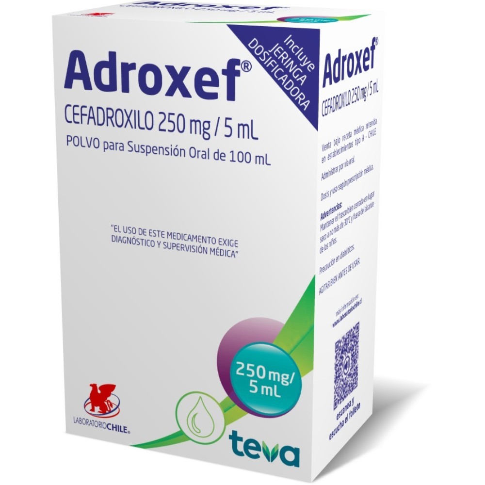 Adroxef Cefadroxilo 250 mg/5mL Jarabe 100 mL - FarmaCompara