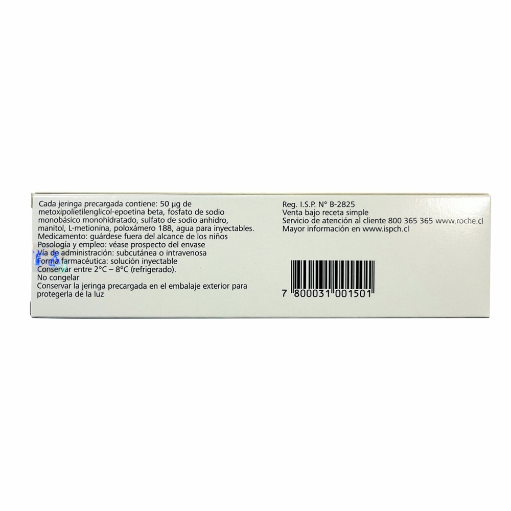 Mircera Epoetina Beta 50 mcg / 0,3 mL 1 Jeringa Prellenada | Cruz Verde