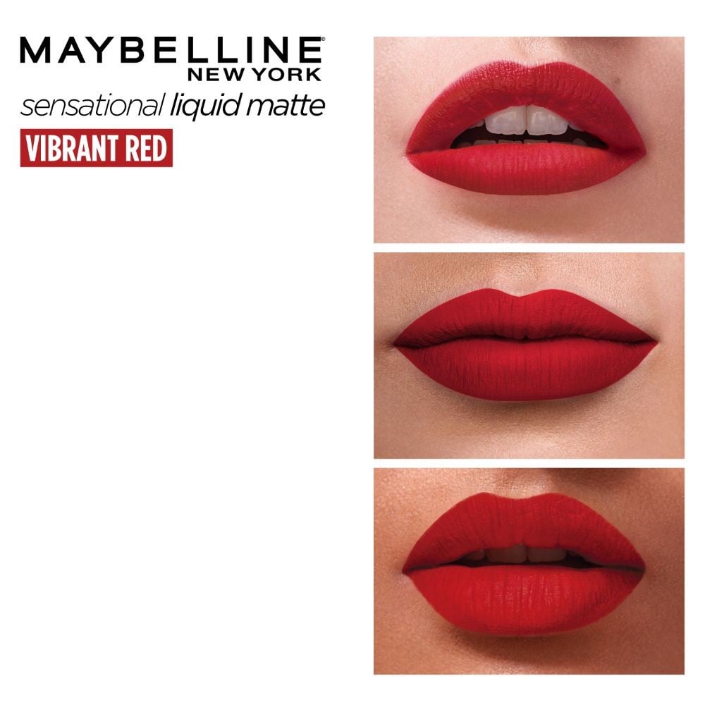 Labial Liquido Sensational Liquid Matte Vibrant Red 6 mL | Cruz Verde