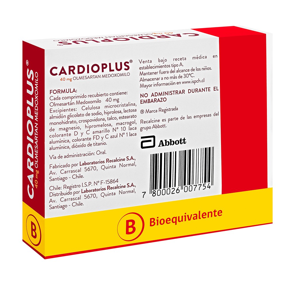 Cardioplus 40 mg 40 Comprimidos Recubiertos | Cruz Verde