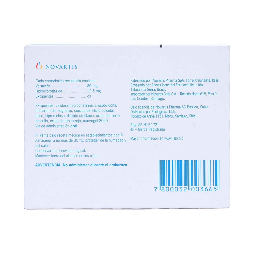 Tareg-D 80/12,5 Valsartan 80 mg 56 Comprimidos Recubiertos | Cruz Verde