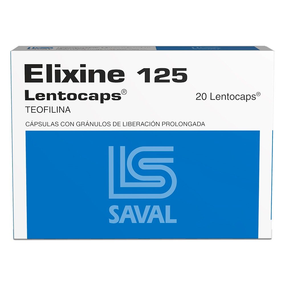 Elixine Lentocap. Teofilina 125 mg 20 Cápsulas | Cruz Verde