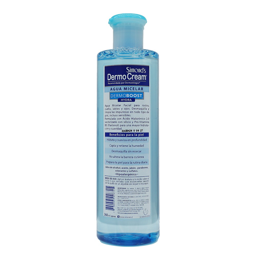 DERMOBOOST AGUA MICELAR HYDRA DB 360 SIM | Cruz Verde