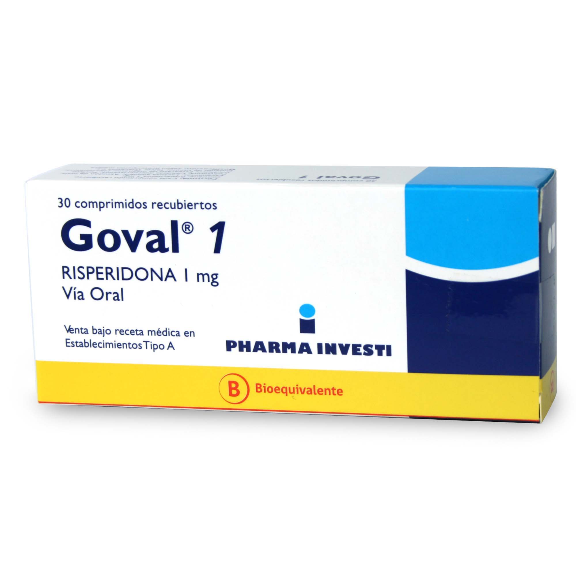 Goval Risperidona 1 Mg 30 Comprimidos Goval Risperidona 1 Mg 30 Comprimidos