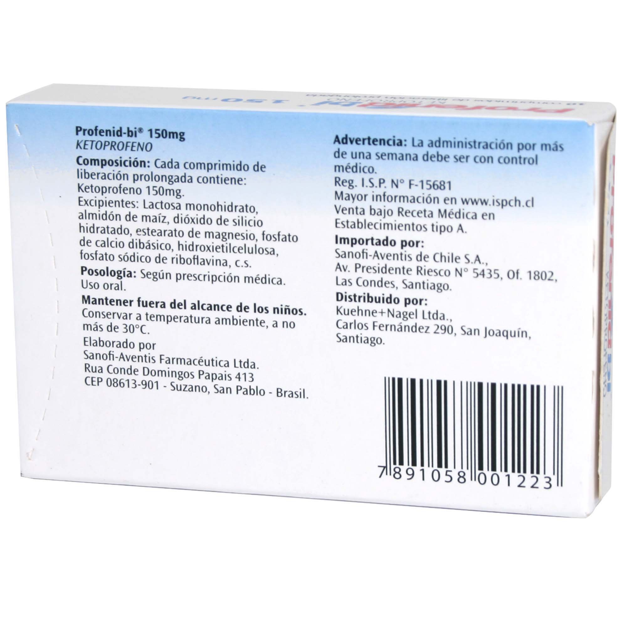 Profenid-Bi Ketoprofeno 150 mg 10 Comprimidos Liberacion Prolongada ...