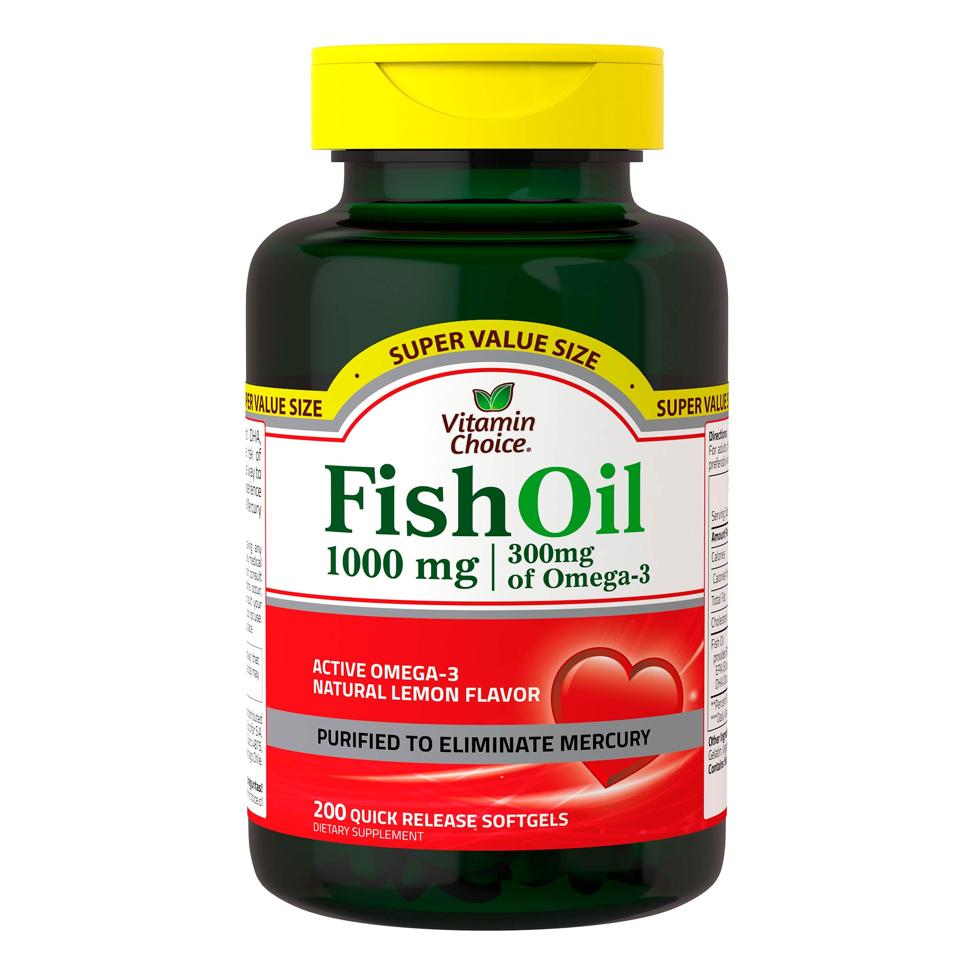 Fish Oil Omega-3 Capsulas Blandas Sabor Limon 200 Capsulas | Cruz Verde