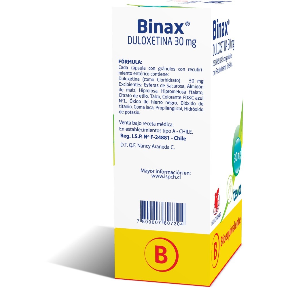 Binax 30 mg 28 Capsulas Con Granulos Recubrimiento Enterico | Cruz Verde