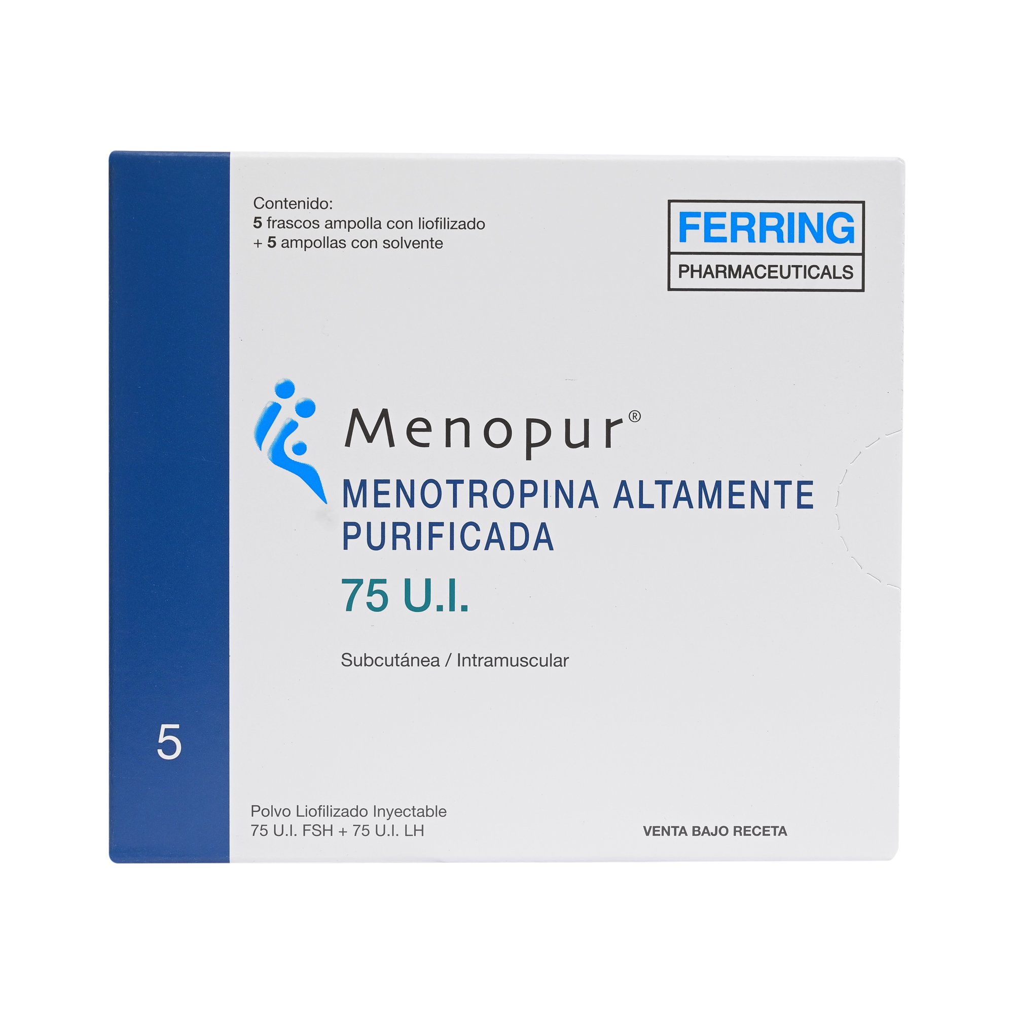 Menopur Menotropina Altamente Purificada 75 UI Polvo Liofilizado 5 ...