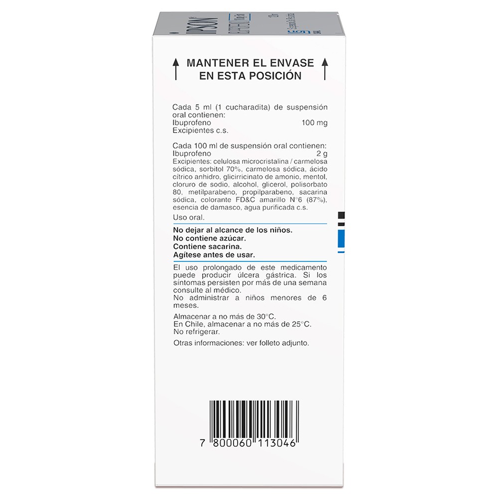 Ipson Pediatrico Ibuprofeno 100 mg/5mL Suspensión 120 mL | Cruz Verde