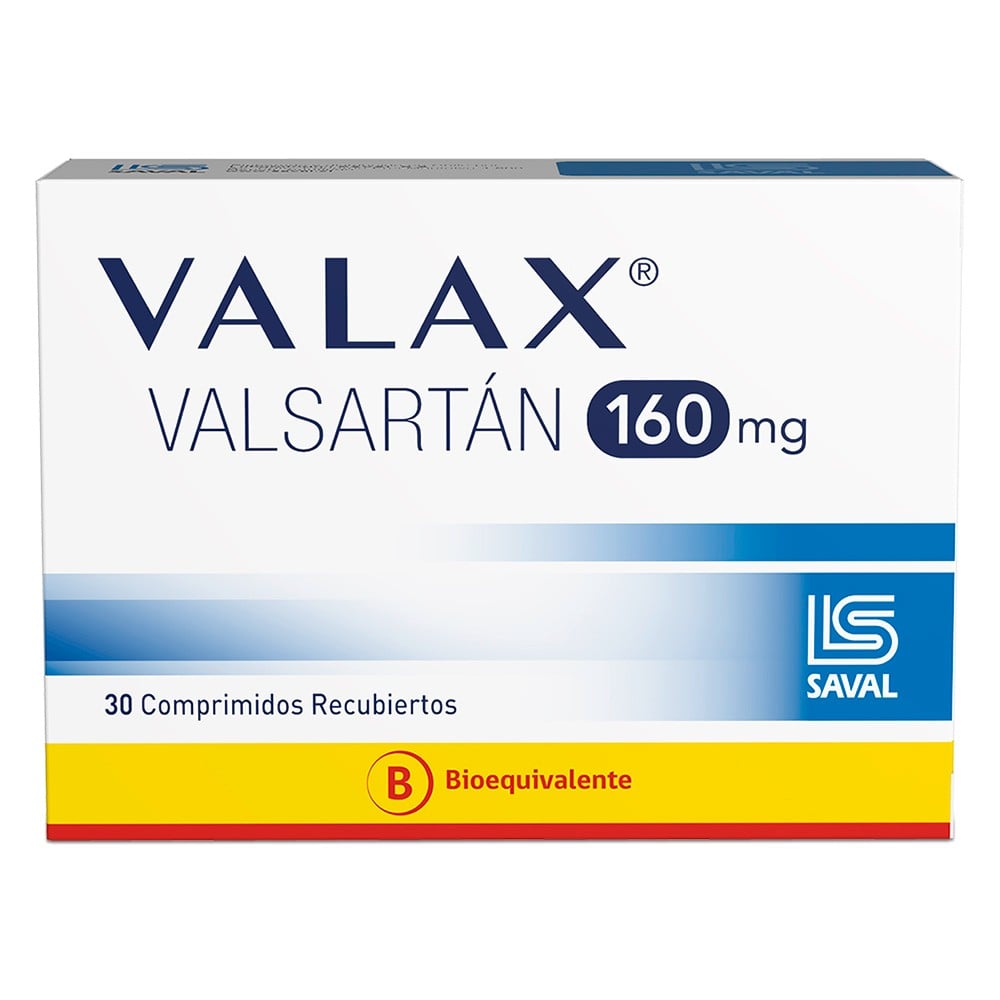Valax Valsartan 160 mg 30 Comprimidos Recubiertos - FarmaCompara