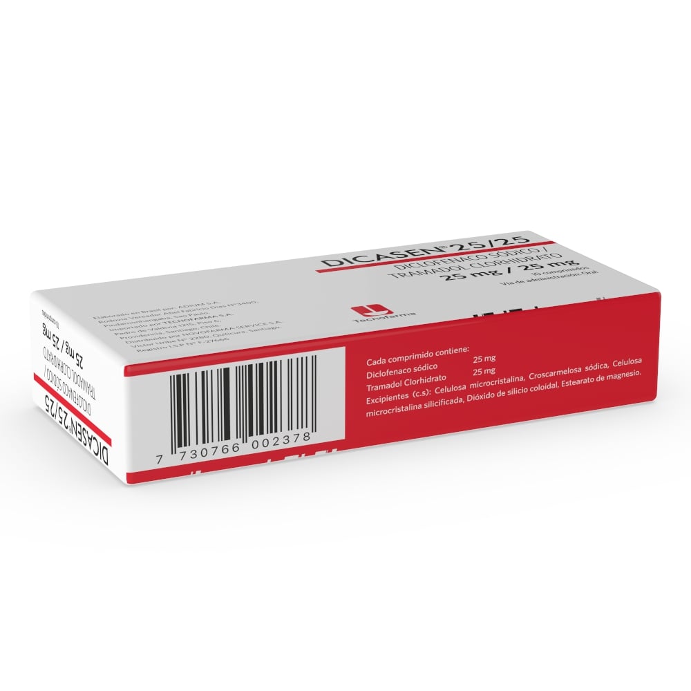 Diclofenaco Sodico/Tramadol Clorhidrato 25-25 Comprimidos | Cruz Verde