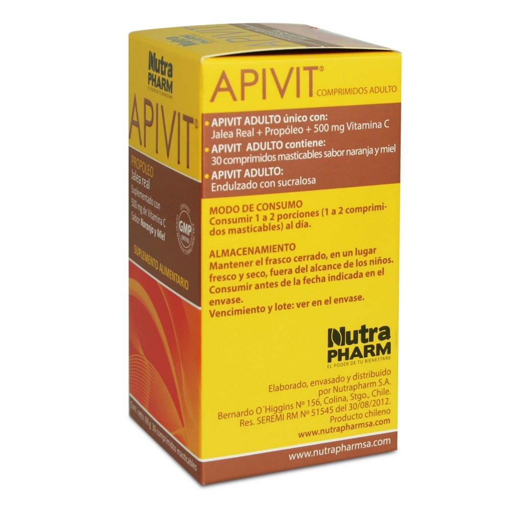 Apivit Sabor Naranja/Miel Jalea Real 150 mg 30 Comprimidos | Cruz Verde