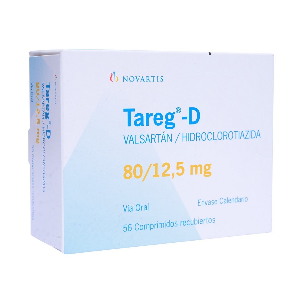 Tareg-D 80/12,5 Valsartan 80 mg 56 Comprimidos Recubiertos | Cruz Verde