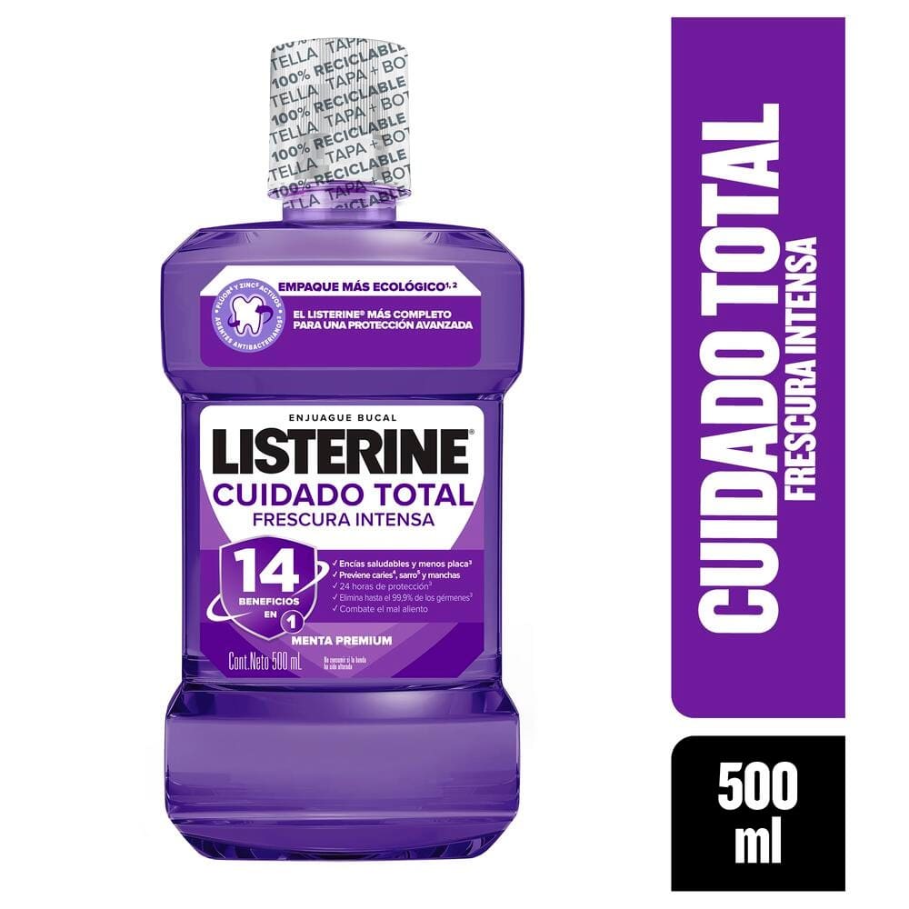Enjuague Bucal Cuidado Total Con Fluor 500 mL - FarmaCompara