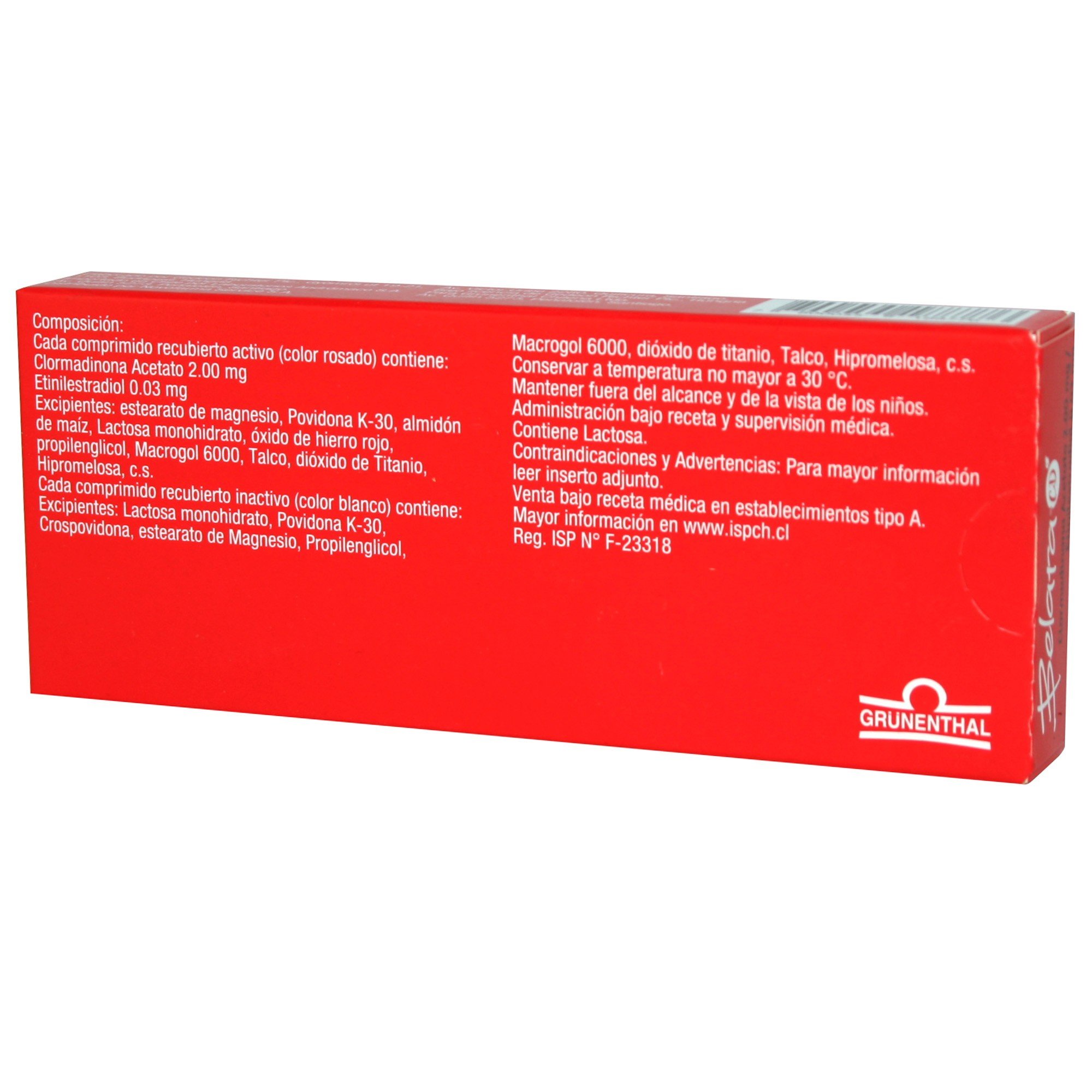 Belara CD Etinilestradiol 0.03 mg Clormadinona Acetato 2.00 mg 28 ...