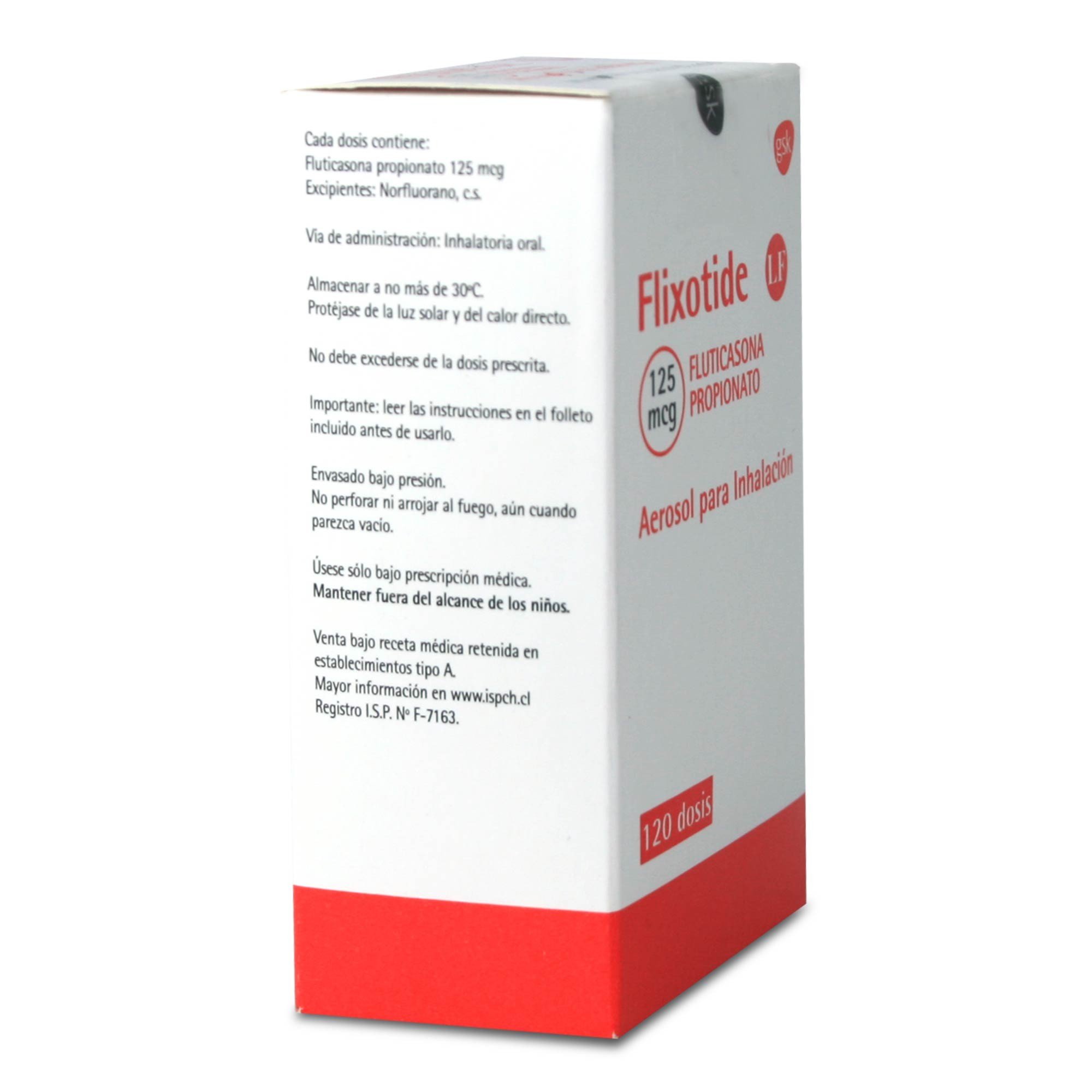 Flixotide Lf Fluticasona Propionato 125 mcg/DS Inhalador Bucal 120 ...