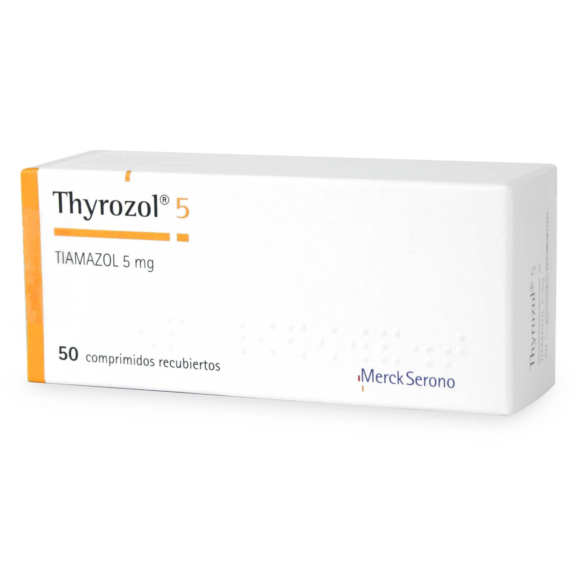 Thyrozol Tiamazol 5 mg 50 Comprimidos Recubierto | Cruz Verde