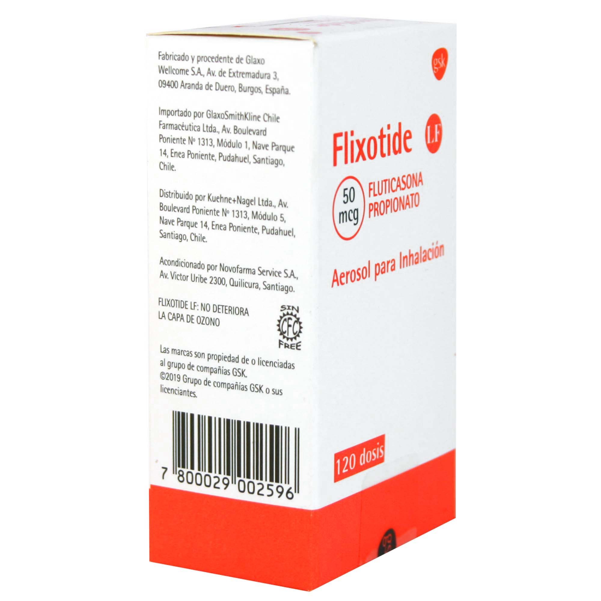 Flixotide Lf Fluticasona Propionato 50 mcg Inhalador Bucal 120 Dosis ...