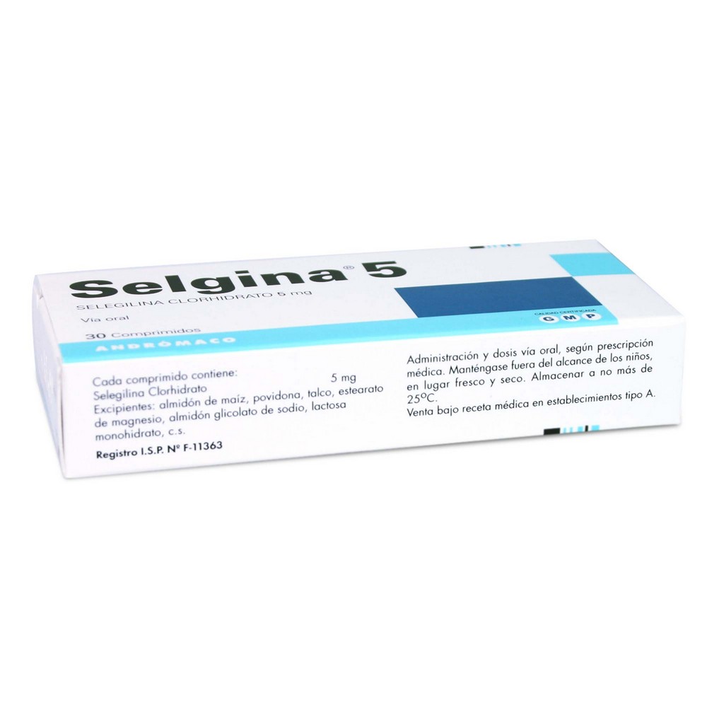 Selgina Selegilina 5 mg 30 Comprimidos | Cruz Verde
