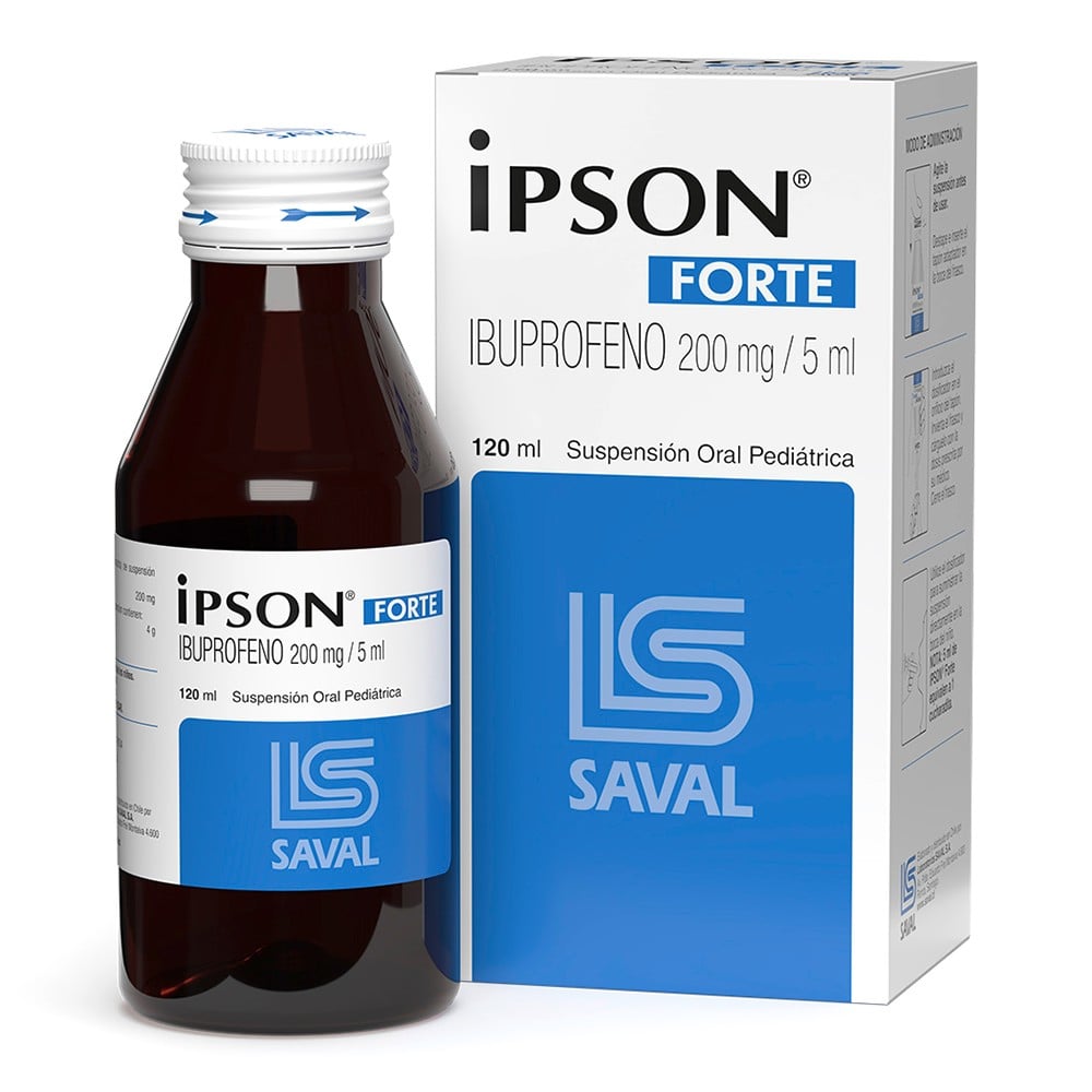 Ipson Forte Ibuprofeno 200 mg/5ml Suspensión 120 mL - FarmaCompara