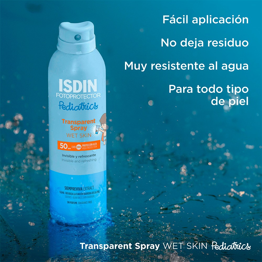 Fotoprotector Wet Skin Transparent Spray Pediatrics Spf 50 Ginger Cell ...