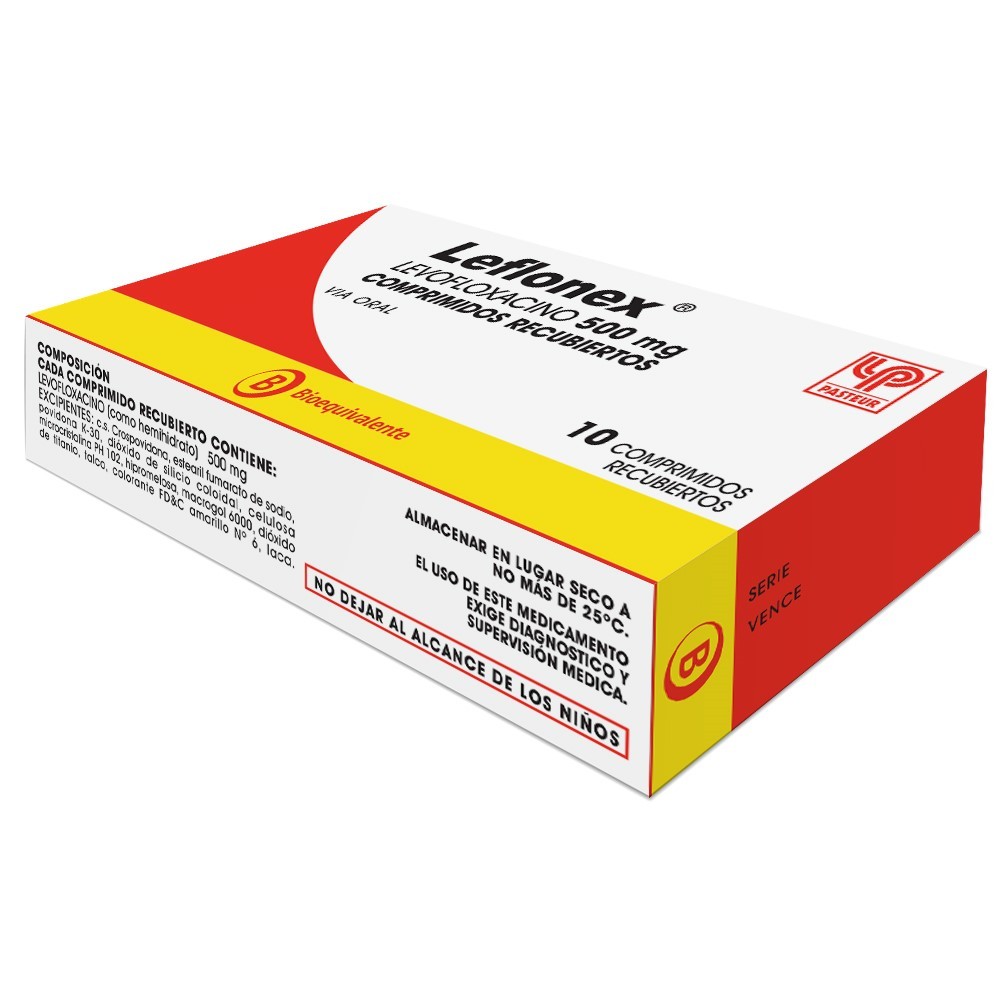 Leflonex Levofloxacino 500 mg 10 Comprimidos | Cruz Verde