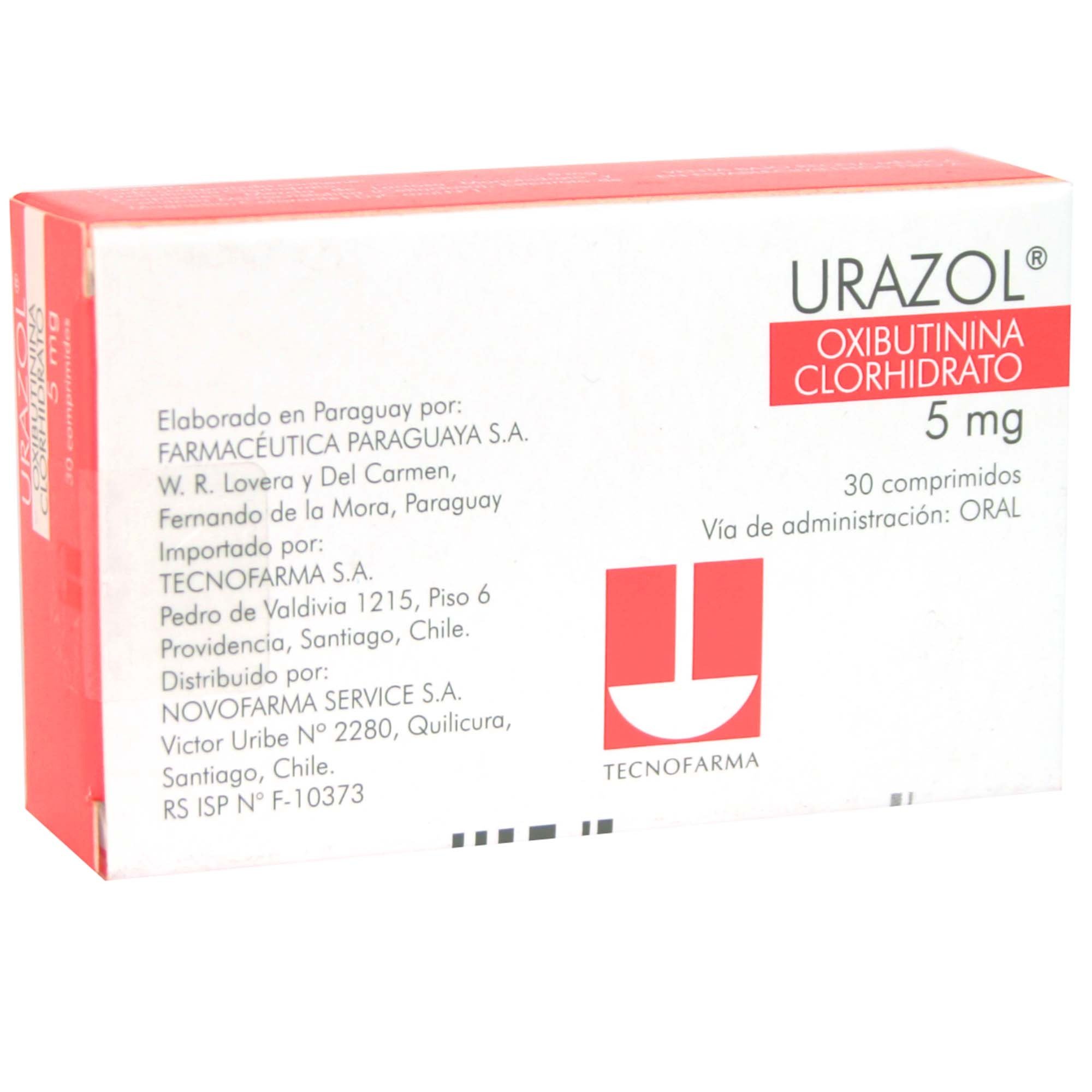 Urazol Oxibutinina Clorhidrato 5 mg 30 Comprimidos | Cruz Verde