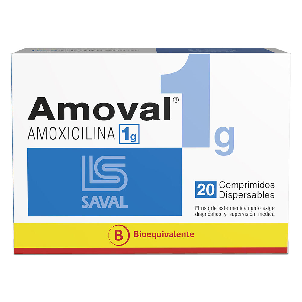 Amoval Amoxicilina 1000 mg 20 Comprimidos | Cruz Verde