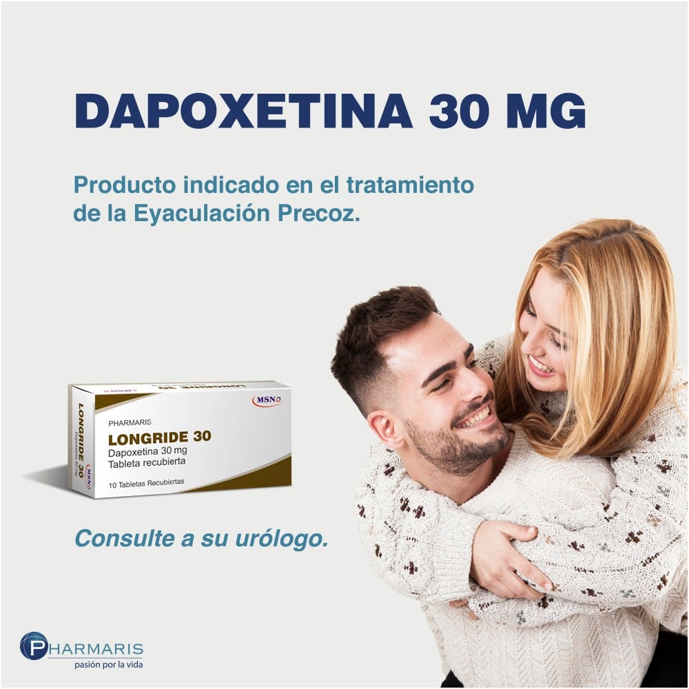 Longride 30 Dapoxetina 30 mg 10 Comprimidos Recubiertos | Cruz Verde