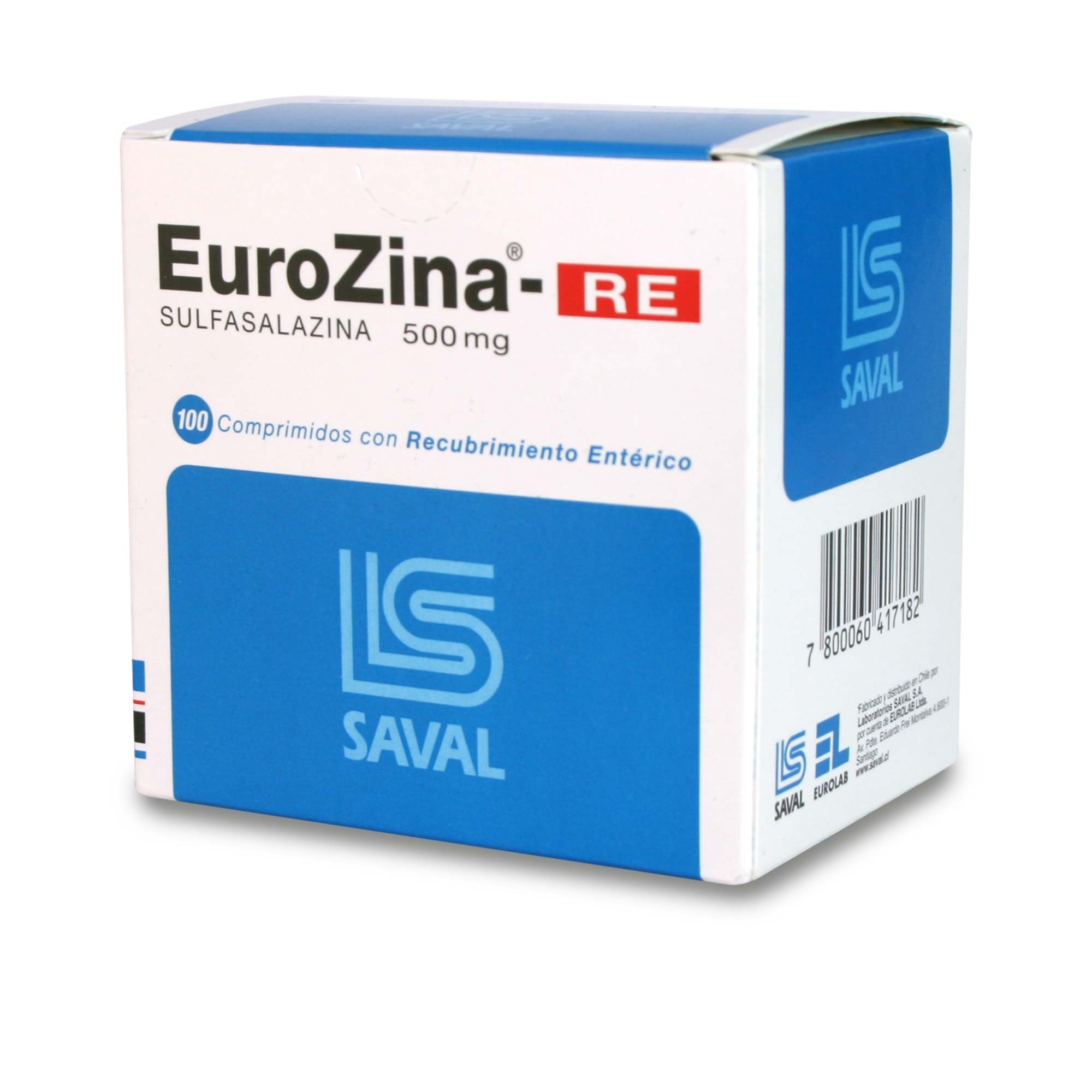 Eurozina-Re Sulfasalazina 500 mg 100 Comprimidos | Cruz Verde