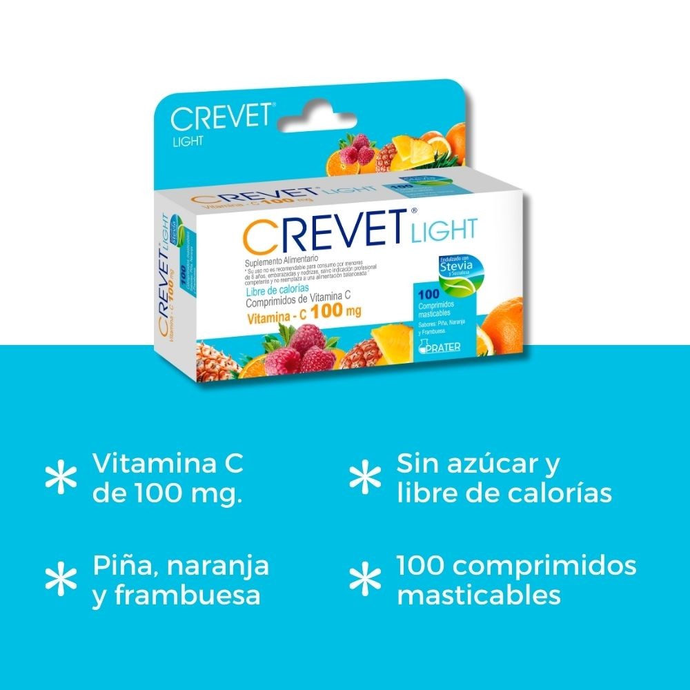 Crevet Light Suplemento Alimentario 100 mg 100 Comprimidos | Cruz Verde