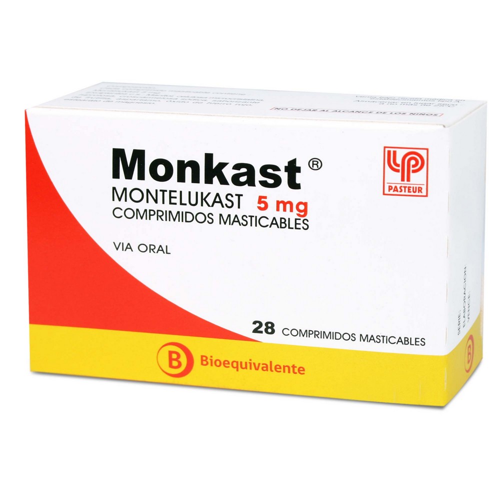 Monkast Montelukast 5 mg 28 Comprimidos Masticables | Cruz Verde