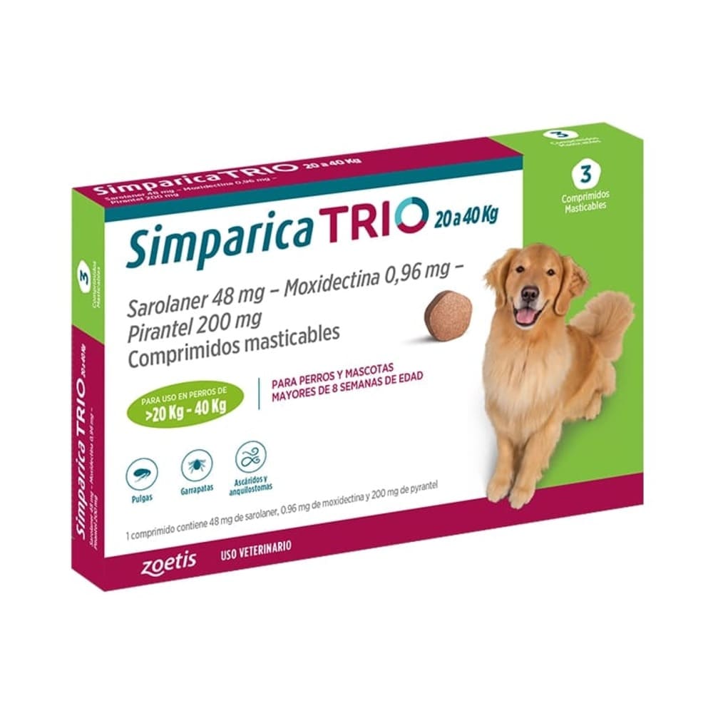 Simparica Trio 20-40 Kg 3 Comp