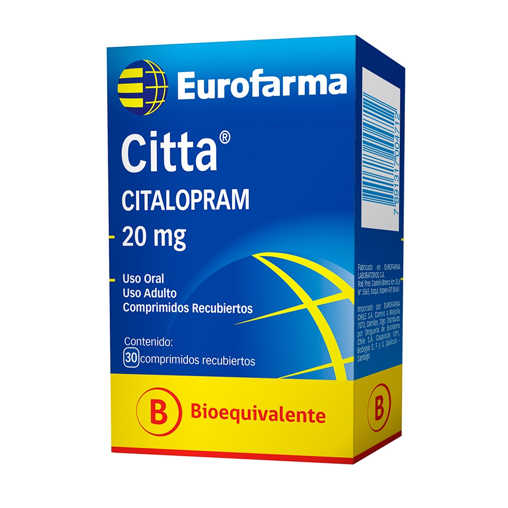 Citta Citalopram 20 mg 30 Comprimidos Recubiertos | Cruz Verde