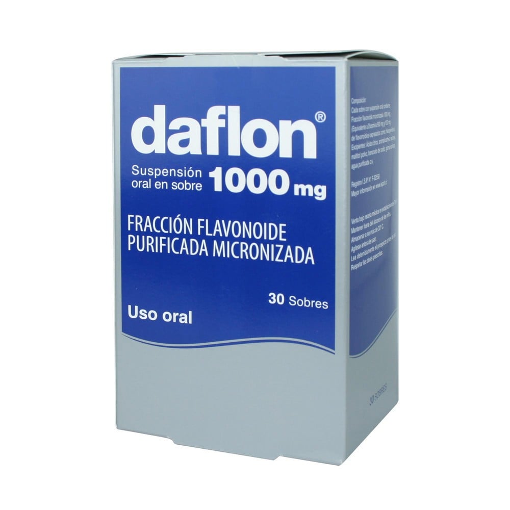 Daflon 1000 Diosmina 900 mg Hesperidina 100 mg 30 Sobres