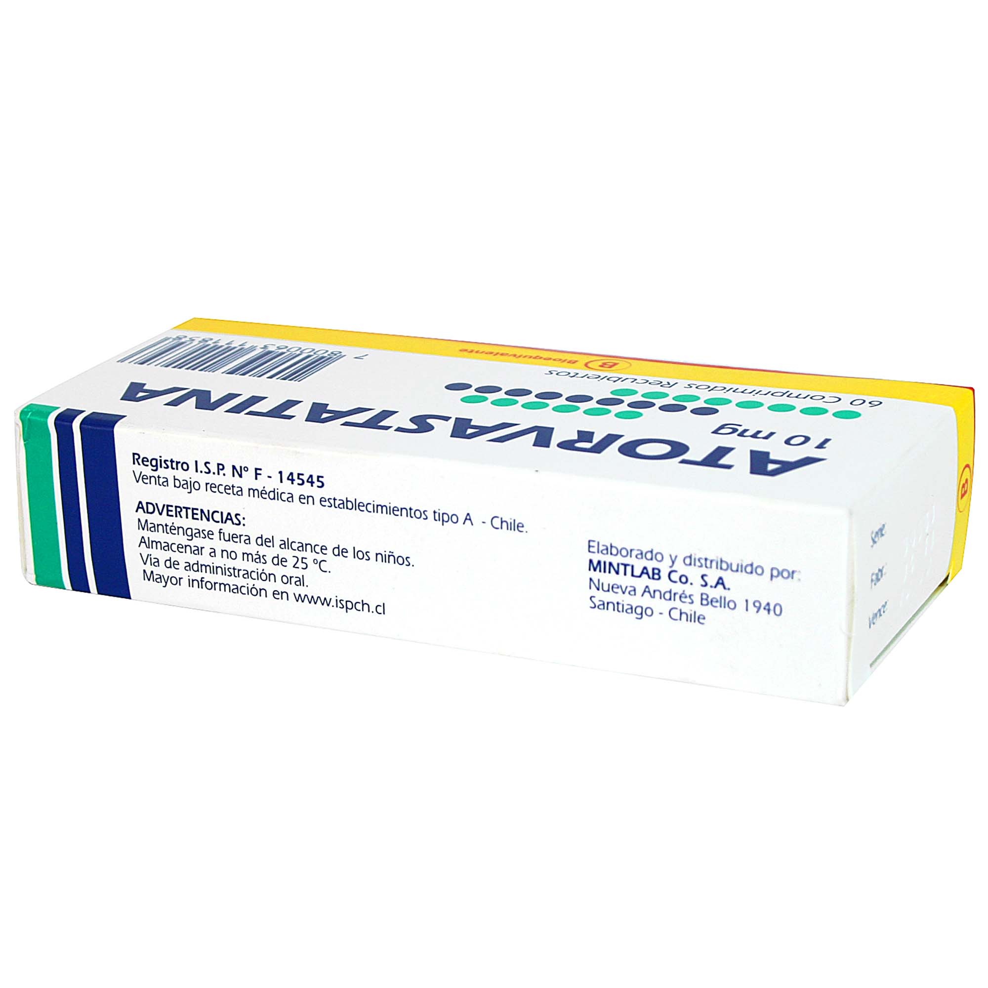 Atorvastatina 10 mg 60 Comprimidos Recubiertos | Cruz Verde
