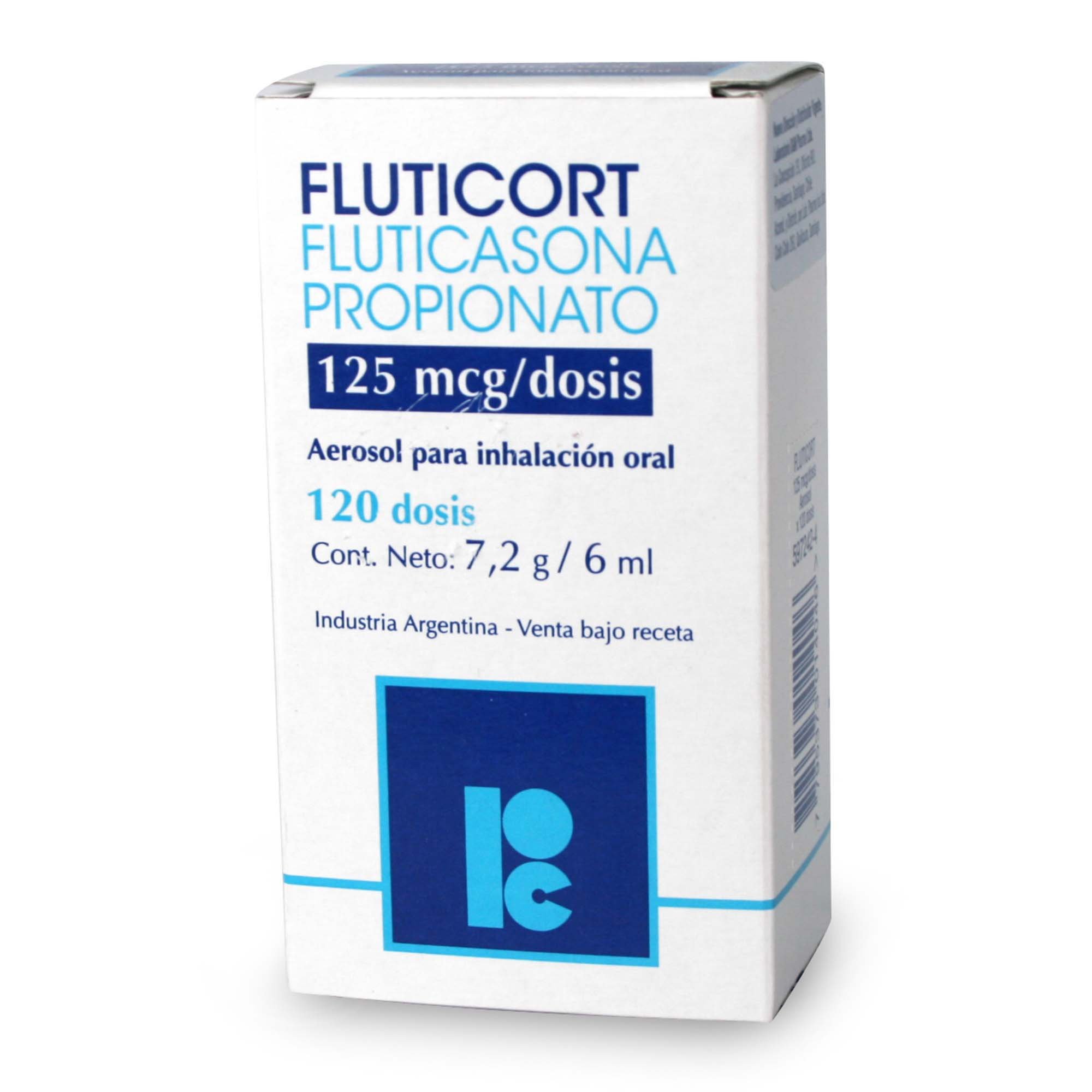 Fluticort Fluticasona Propionato 125 mcg/DS Inhalador Bucal 120 Dosis ...