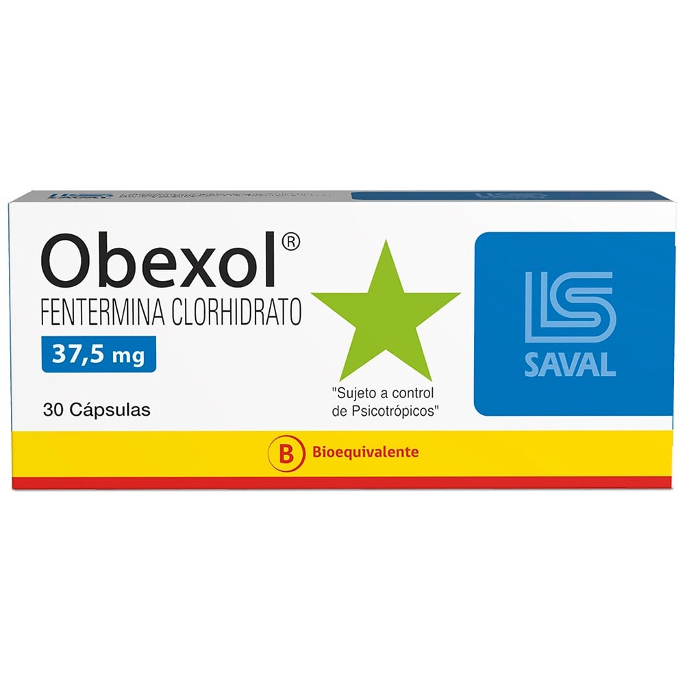 Obexol Fentermina 37,5 mg 30 Cápsulas
