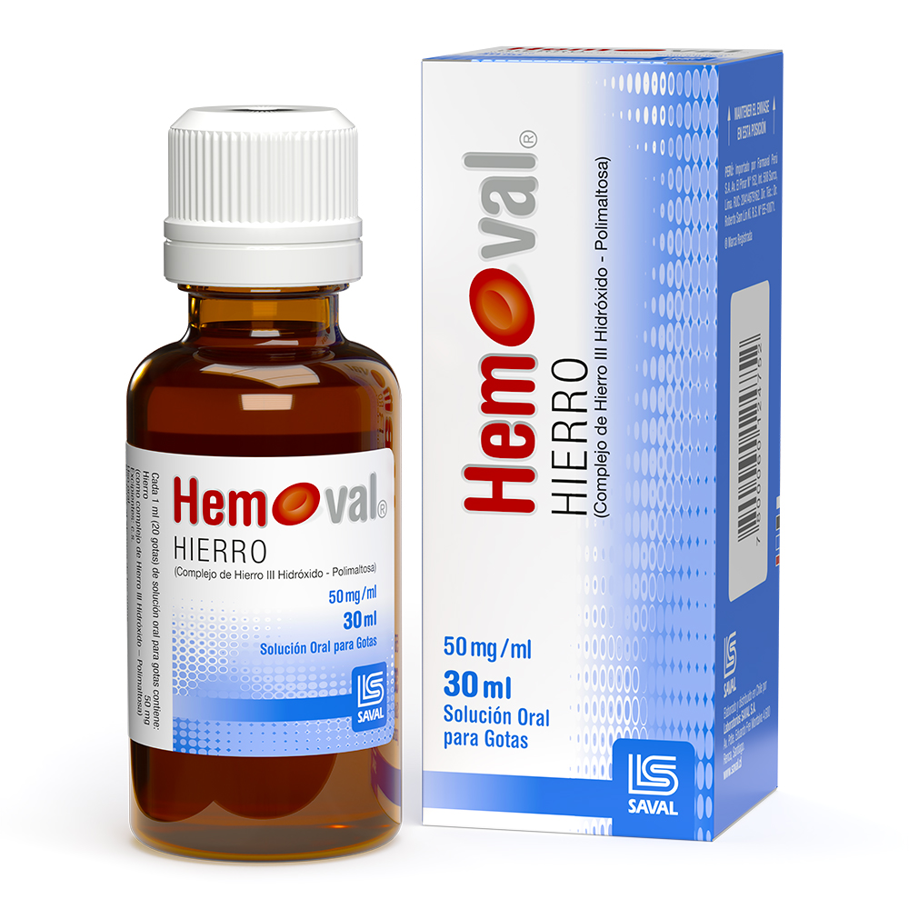 Hemoval Hierro 50 mg / mL Solución Oral para Gotas 30 mL | Cruz Verde