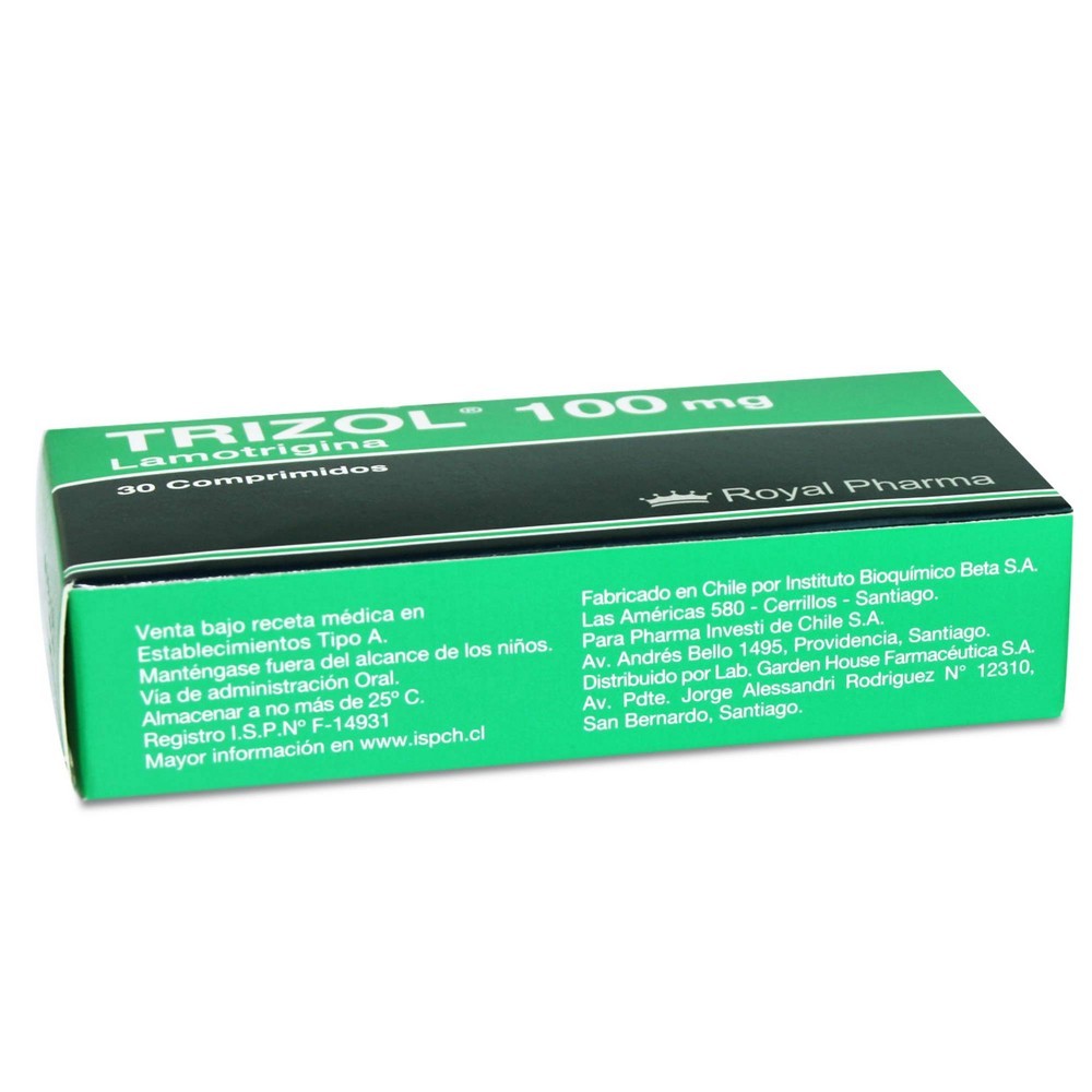 Trizol Lamotrigina 100 mg 30 Comprimidos | Cruz Verde