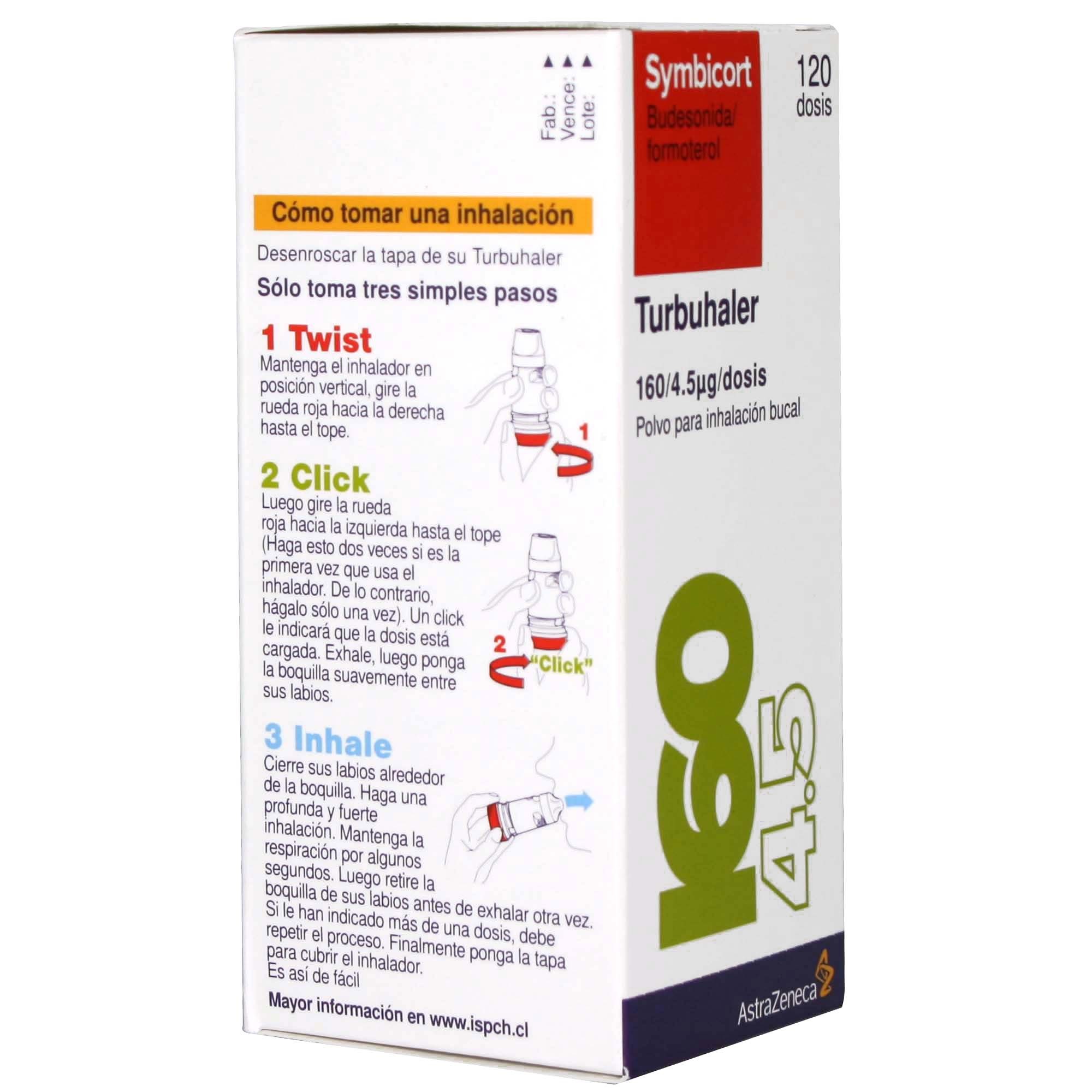 Symbicort Turbuhaler Budesonida 160 mcg / Dosis Polvo para Inhalación ...