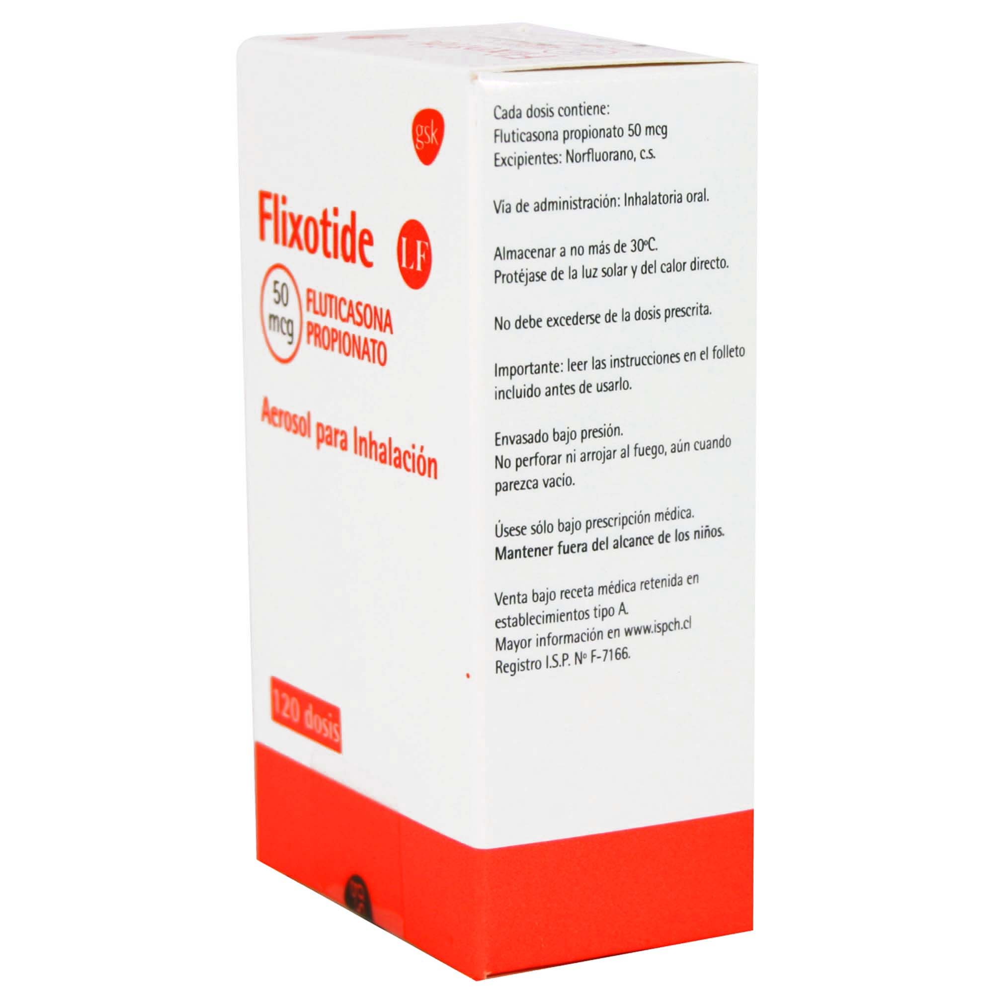 Flixotide Lf Fluticasona Propionato 50 mcg Inhalador Bucal 120 Dosis ...