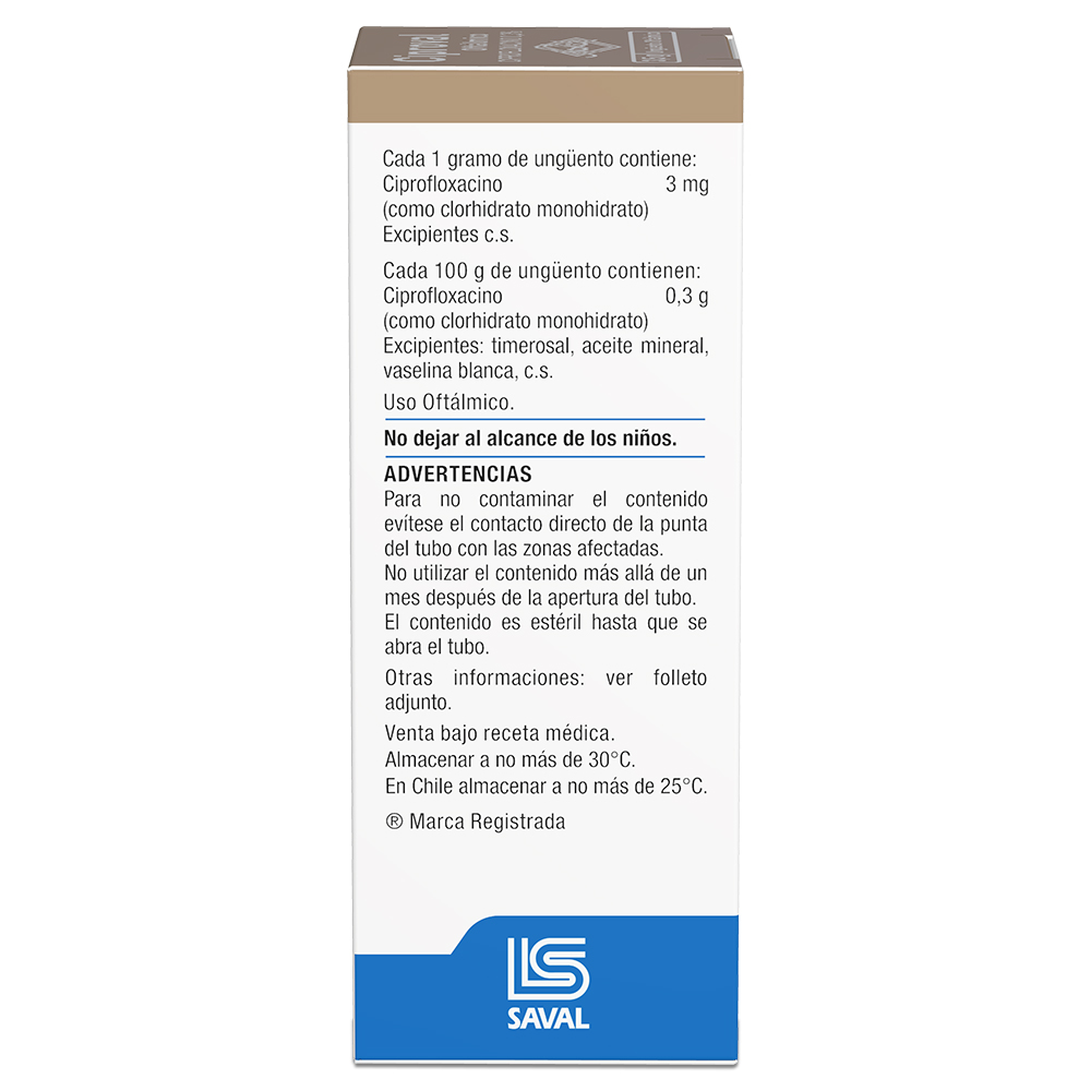 Ciproval Ciprofloxacino 0,3% Unguento Oftalmico 3,5 gr | Cruz Verde