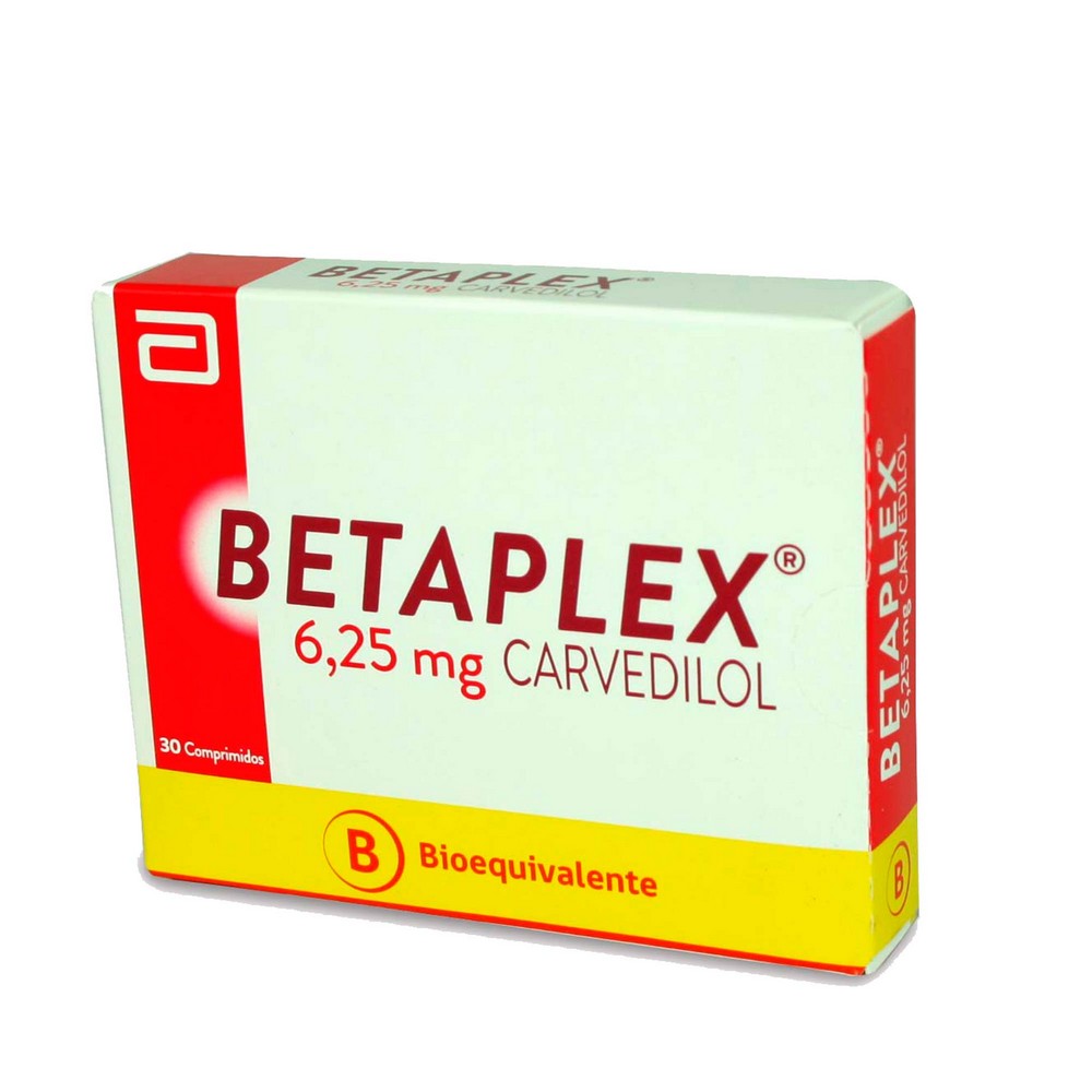 Betaplex Carvedilol 6,25 mg 30 Comprimidos | Cruz Verde