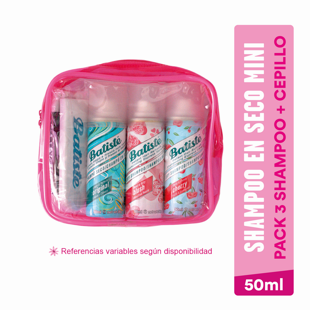 Pack 3 Shampoo En Seco Mini 50 Ml + Cepillo | Farmacias Cruz Verde