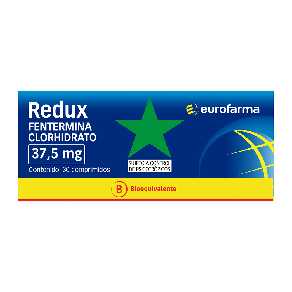 Redux Fentermina 37,5 mg 30 Comprimidos Recubiertos