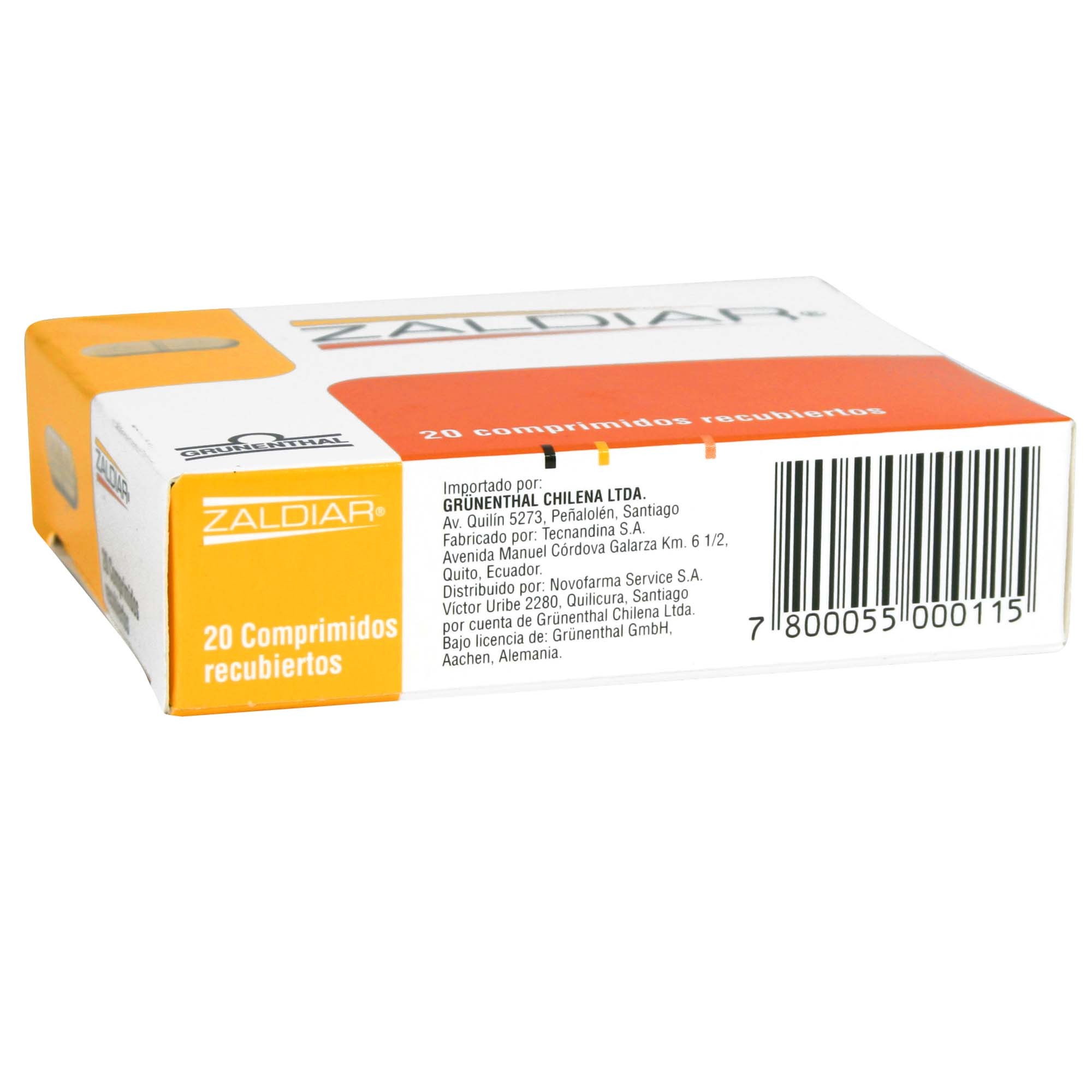 Zaldiar Tramadol 37,5 mg 20 Comprimidos Recubiertos | Cruz Verde