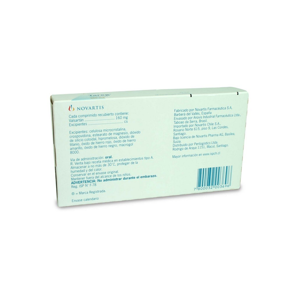 Tareg Valsartan 160 mg 28 Comprimidos | Cruz Verde