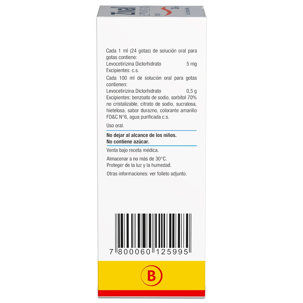 Zival Levocetirizina 5 mg / mL Solución Oral Gotas 20 mL | Cruz Verde